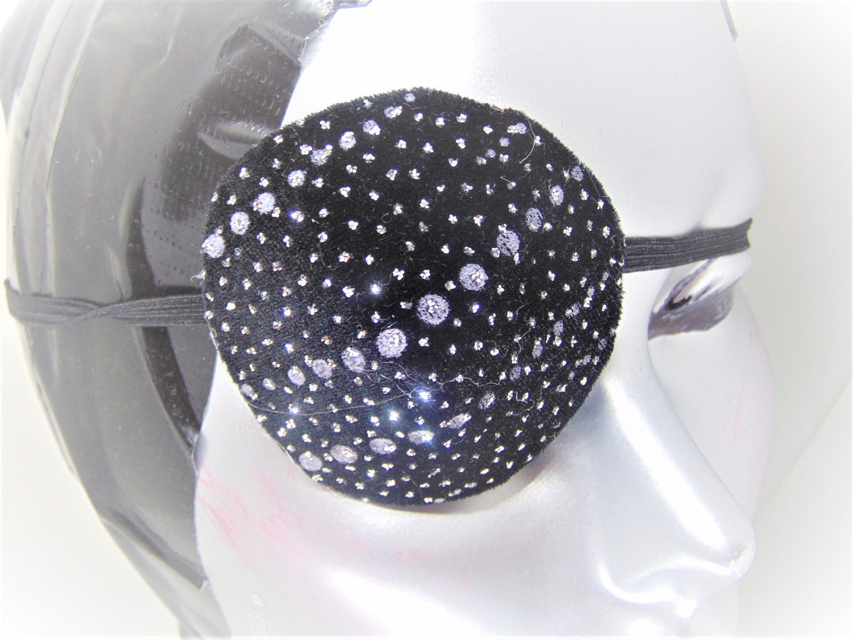 HANDMADE EYE PATCH "MIDNIGHT SKY:/ SEQUIN FABRIC/JAZZY DESIGN/EYE CARE ...
