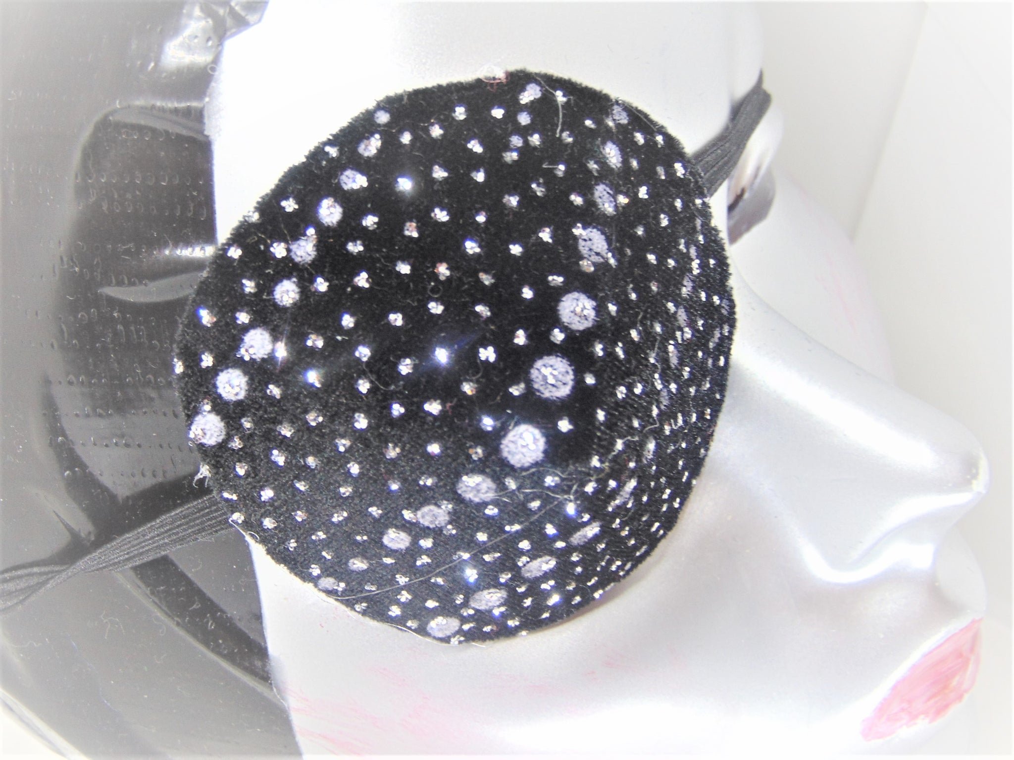 HANDMADE EYE PATCH "MIDNIGHT SKY:/ SEQUIN FABRIC/JAZZY DESIGN/EYE CARE ...